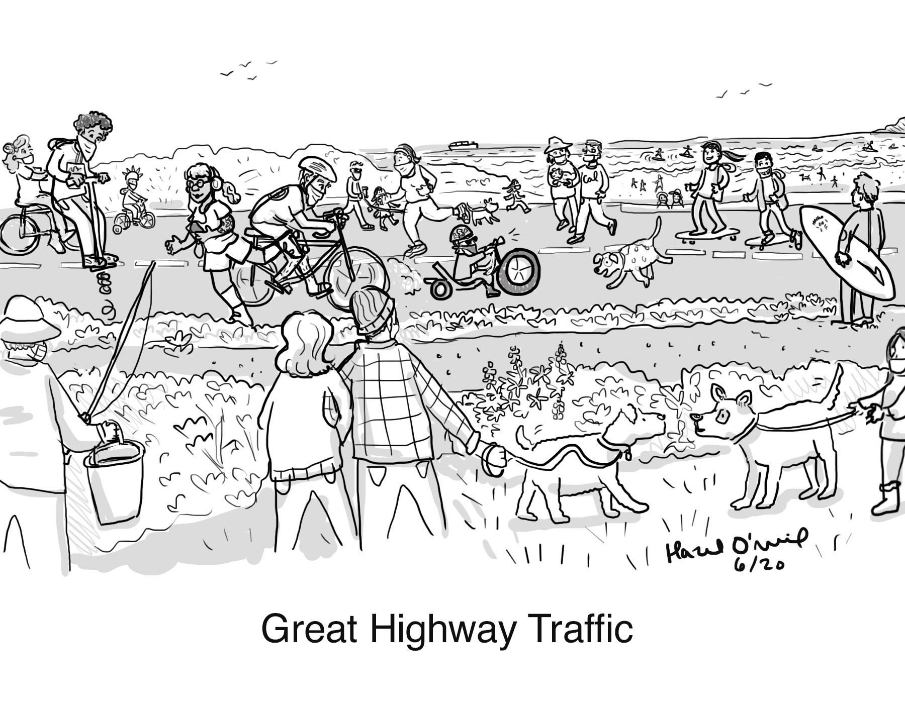 Cartoon: ‘Great Highway Traffic’ by Hazel O’Neil – Richmond Review ...