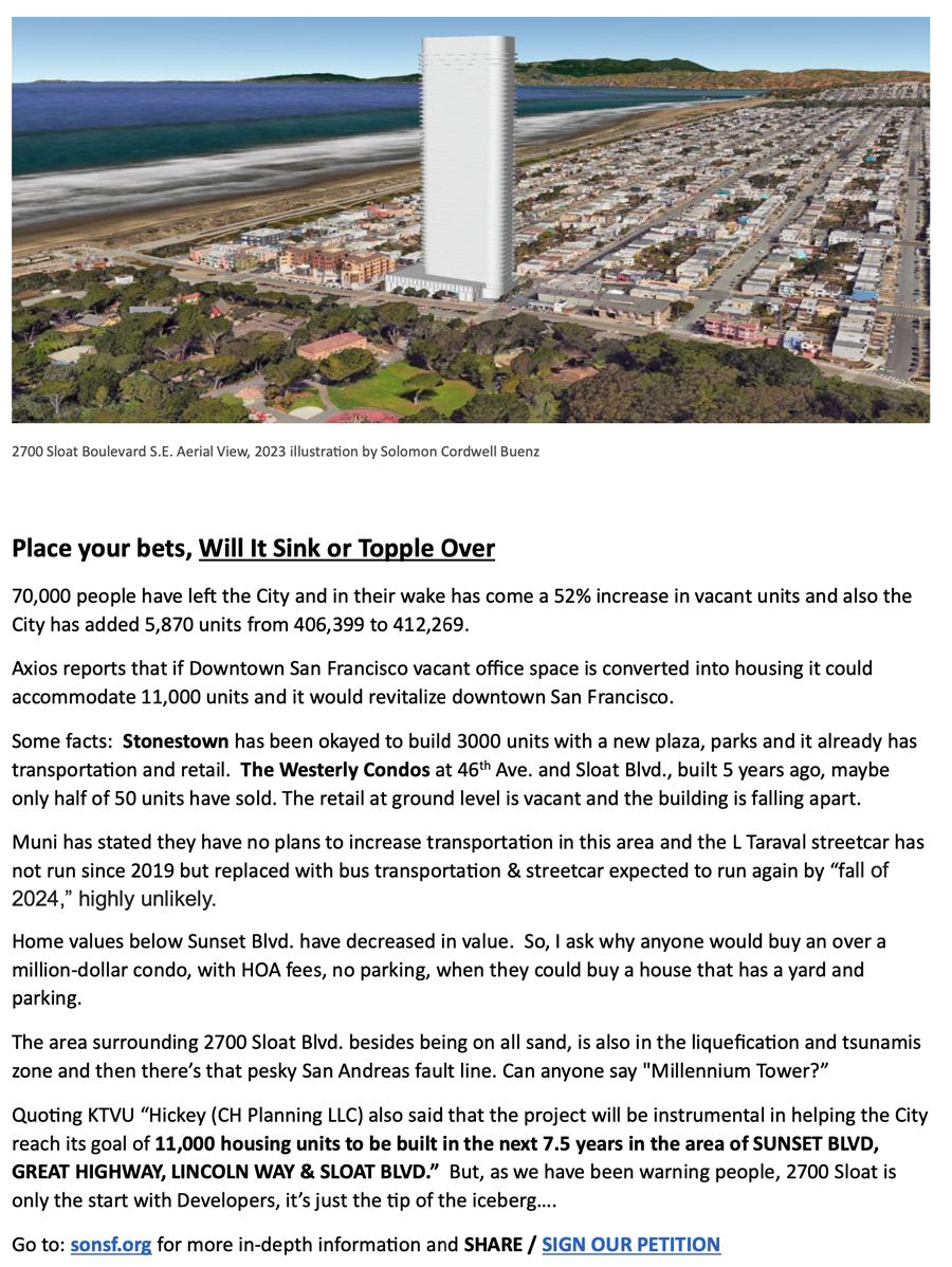 Letter Sloat Tower – Richmond Review/Sunset Beacon