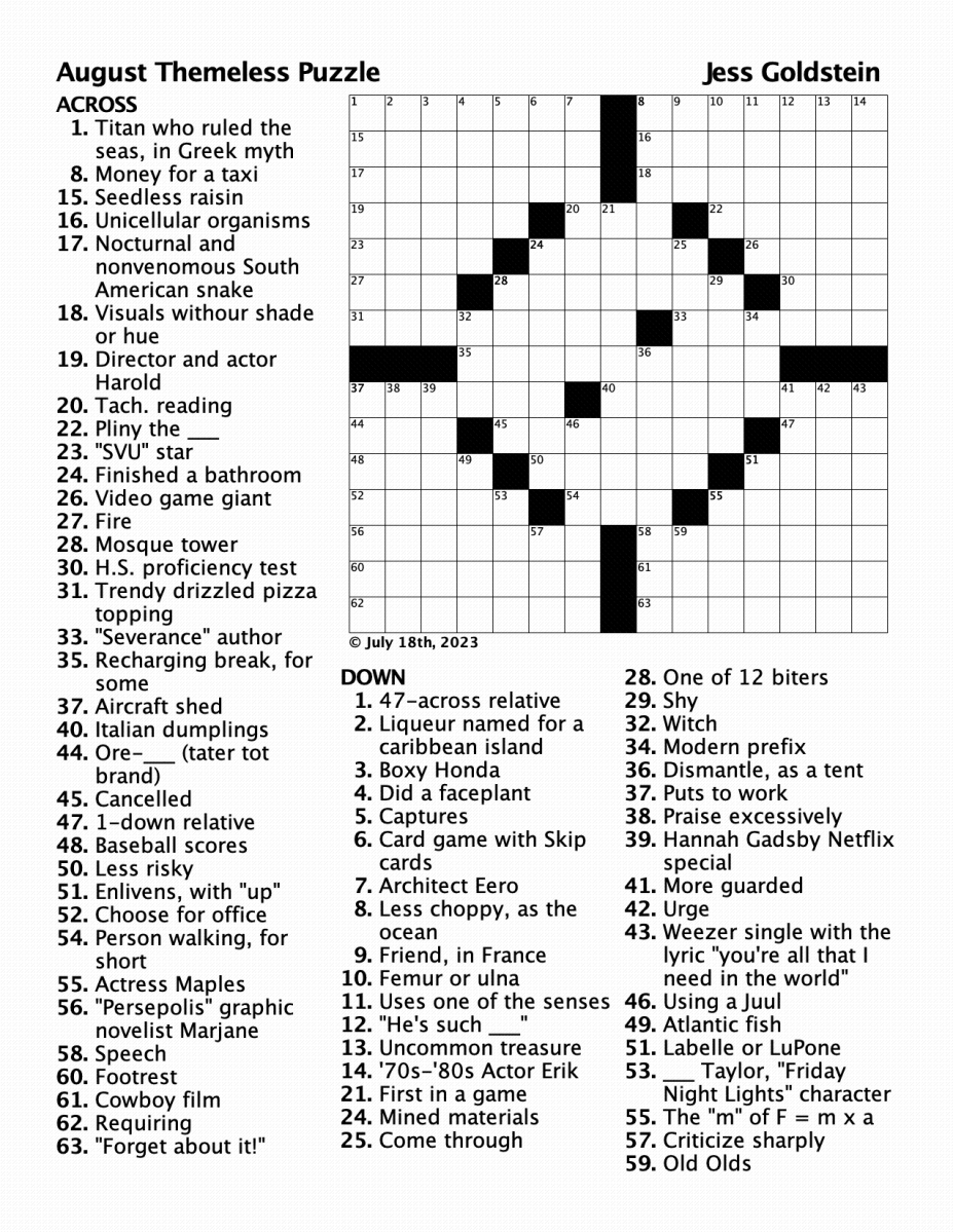 Richmond Review Crossword Puzzle #14 and Solution, August 2023 ...