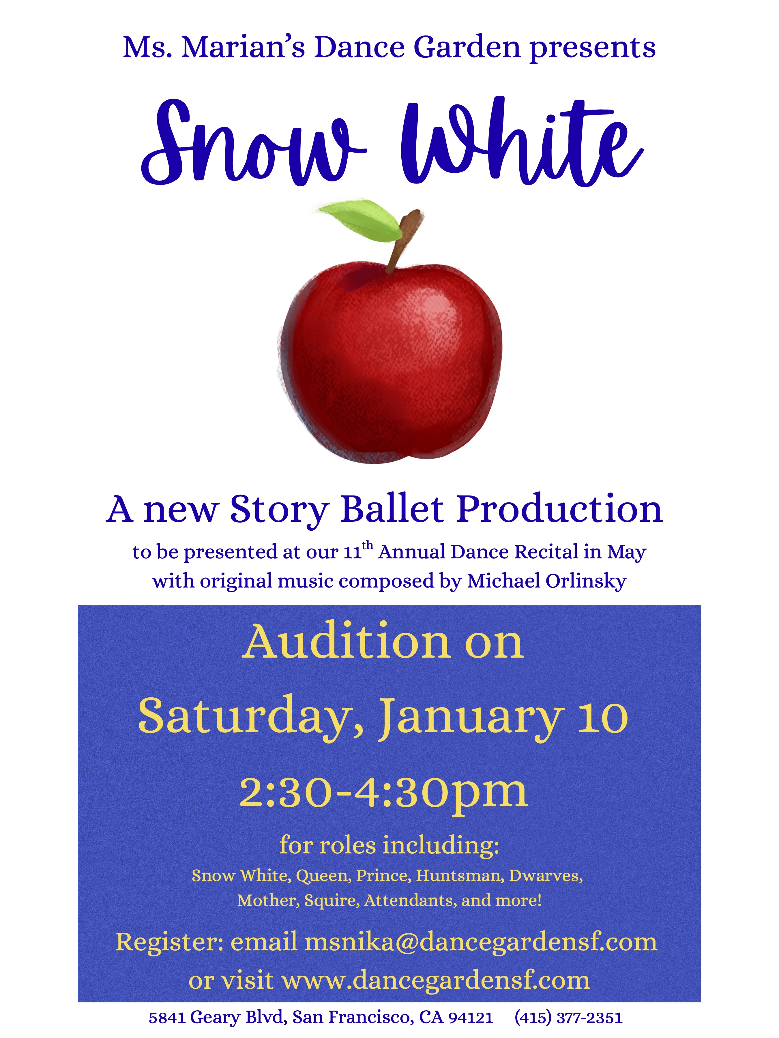 Sponsored: Ms. Marian’s Dance Garden Presents Snow White Ballet ...